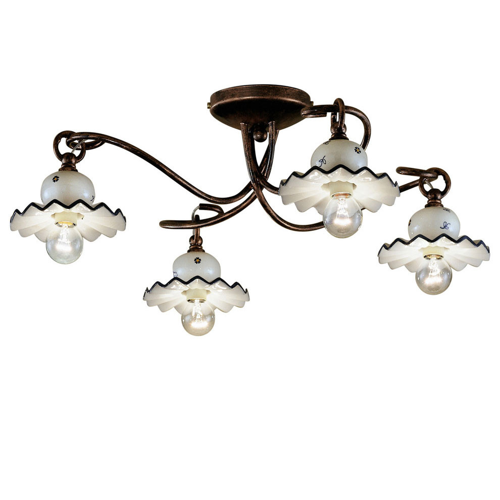Plafoniera Rustica con Charme Italiano - FerroLuce Roma - VerdelillaHome