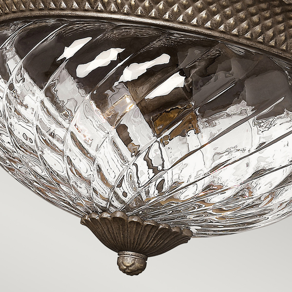 Hinkley Plafoniera da soffitto grande rustica in acciaio e diffusore in ...